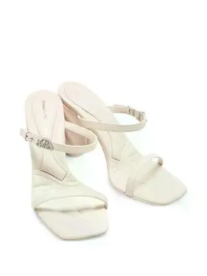 Alexander McQueen Leather Block Heel Sandals