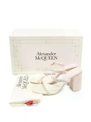 Alexander McQueen Leather Block Heel Sandals