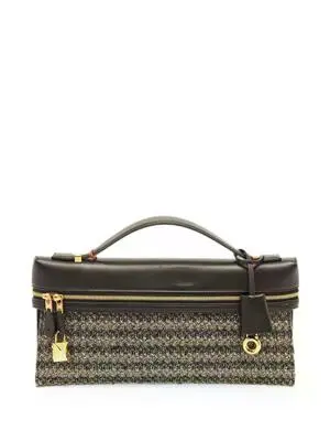 Loro Piana Extra L29 Tweed Clutch Bag - Black