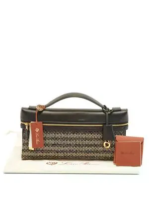 Loro Piana Tweed Clutch Bag - Black