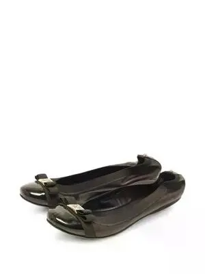 Carolina Herrera Bow-detail Cap-toe Ballet Flats - Black