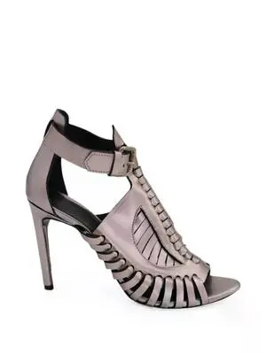 Proenza Schouler Silver Leather Cage Stiletto Sandals