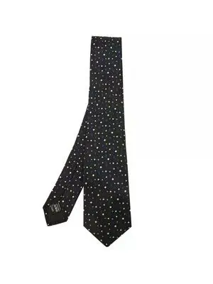 Giorgio Armani Geometric Jacquard Silk Neck Tie - Black