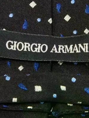 Giorgio Armani Geometric Jacquard Silk Neck Tie - Black