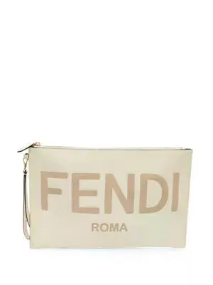 Fendi Large Debossed-logo Clutch Bag