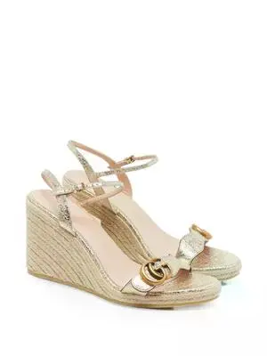 Gucci Gg Marmont Espadrille Wedge Sandals