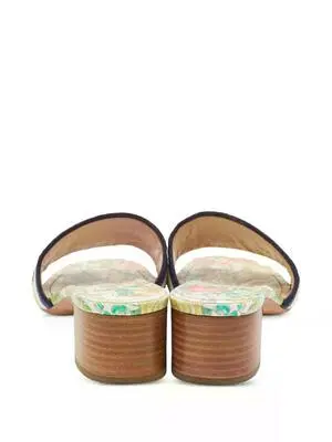 Dior Dway Floral-print Block Heel Sandals - Neutrals