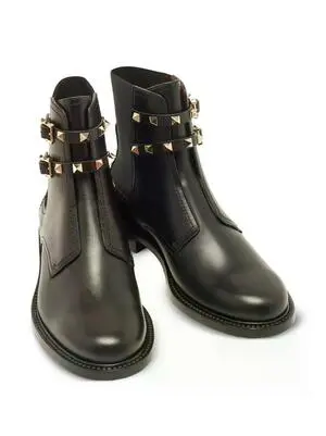Valentino Garavani Rockstud Buckle Ankle Boots