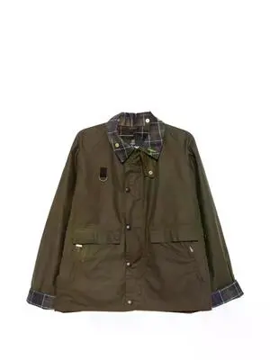 Barbour Waxed Jacket With Tartan Collar