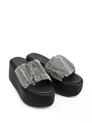 LE SILLA Crystal-embellished Wedge Sandals