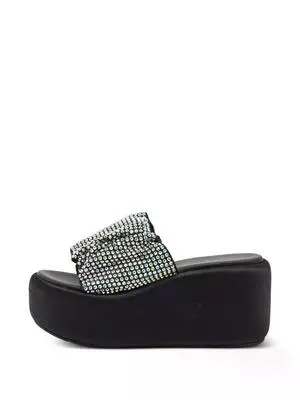 LE SILLA Crystal-embellished Wedge Sandals