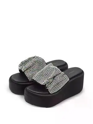LE SILLA Crystal-embellished Wedge Sandals