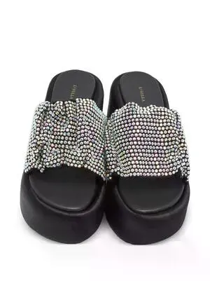 LE SILLA Crystal-embellished Wedge Sandals