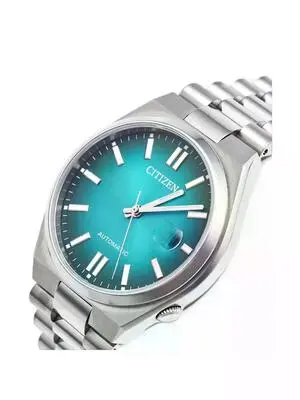Citizen Automatic Stainless Steel Watch With Blue Dial - Green