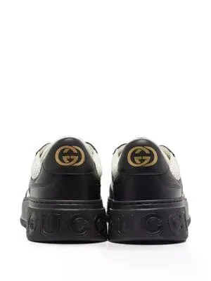 Gucci Jumbo Gg Motif Leather Lace-up Sneakers