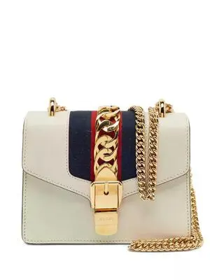 Gucci Gucci Mini Sylvie Web Shoulder Bag Neutrals