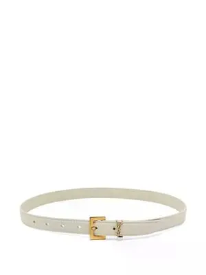 Saint Laurent Saint Laurent Cassandre Buckle Belt White