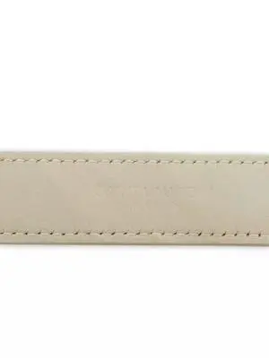 Saint Laurent Cassandre Buckle Belt - White