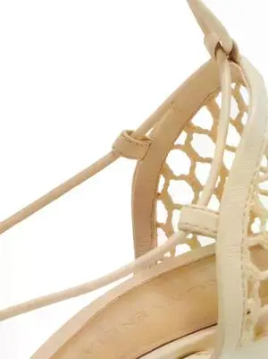 Bottega Veneta Cream Stretch Ankle Strap Pumps
