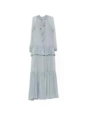 Chloé Ruffled Silk-mousseline Maxi Dress