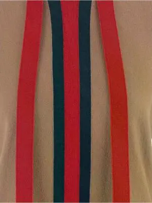 Gucci Sleeveless Tie-neck Pullover With Vertical Stripes
