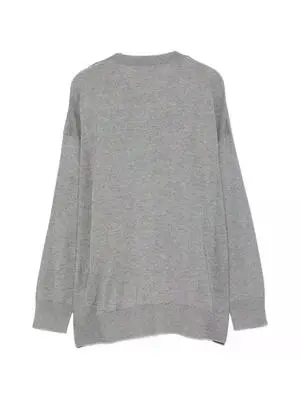 Alpha Studio Side-slit Crew Neck Sweater