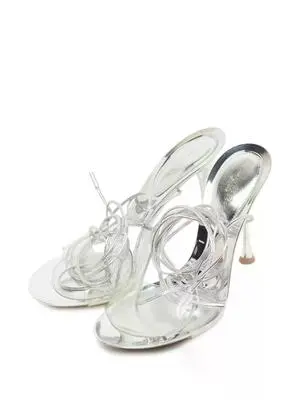 GIANVITO ROSSI Tone Ankle-wrap Stiletto Sandals - Silver