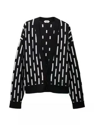 Versace Embroidered-logo Wool Knit Cardigan