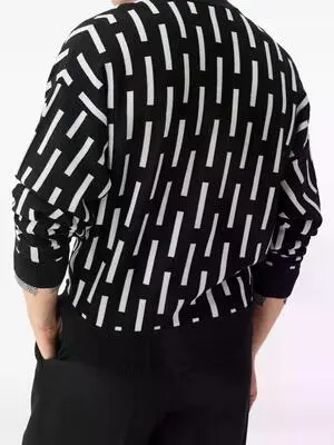 Versace Embroidered-logo Wool Knit Cardigan
