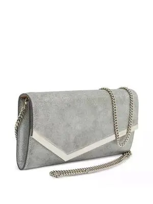 JIMMY CHOO Emmie Glitter Clutch Bag - Silver