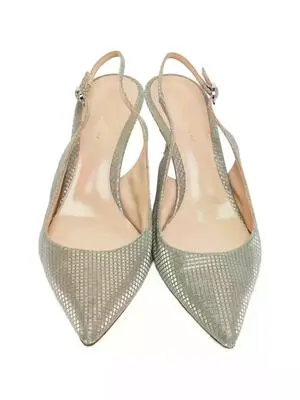 GIANVITO ROSSI Glitter Finish Pointed Toe Slingback Pumps