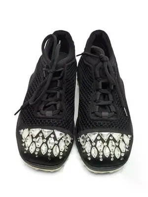 Miu Miu Crystal Embellished Mesh Sneakers