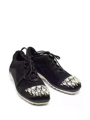 Miu Miu Crystal Embellished Mesh Sneakers