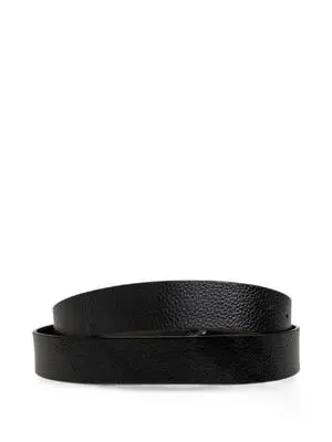 Emporio Armani Reversible Leather Belt With Rectangular Plaque Buckle