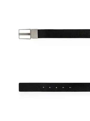 Emporio Armani Reversible Leather Belt With Rectangular Plaque Buckle