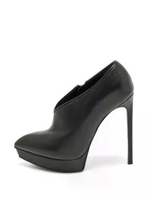 Saint Laurent Leather Zip Up Ankle Boots