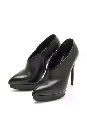 Saint Laurent Leather Zip Up Ankle Boots