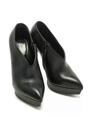 Saint Laurent Leather Zip Up Ankle Boots