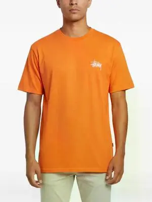 StÜssy Logo-print Crew-neck T-shirt - Orange