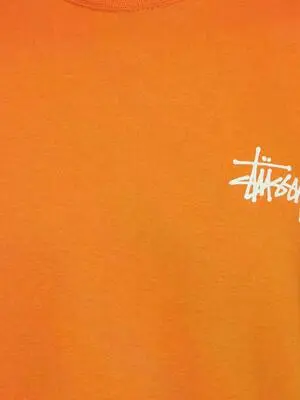 StÜssy Logo-print Crew-neck T-shirt - Orange