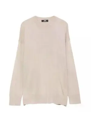 ALPHA STUDIO Side-slit Crew Neck Sweater