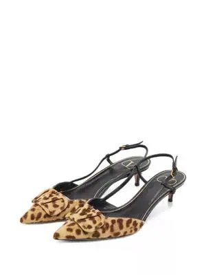 Valentino Garavani Vlogo Leopard-print Slingback Sandals
