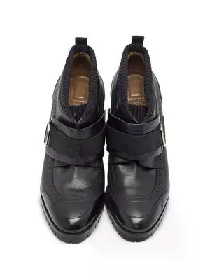 Hermès Leather Ankle Boots With Metal Buckle