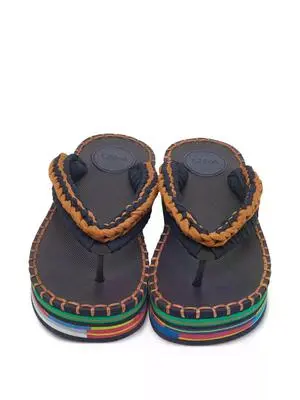 Chloé Braided Strap Platform Thong Flip-flops