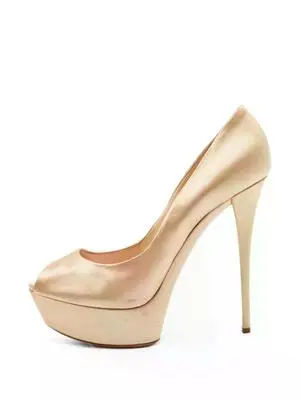 Casadei Peep-toe Platform Pumps - Neutrals