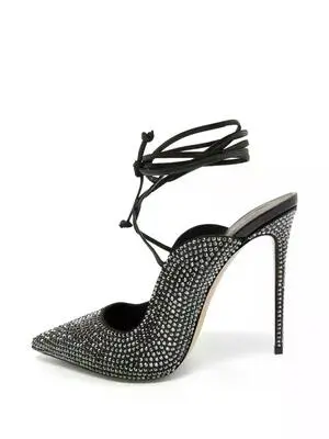 LE SILLA Ivy Ankle-wrap Pumps With Crystal Embellishment - Black