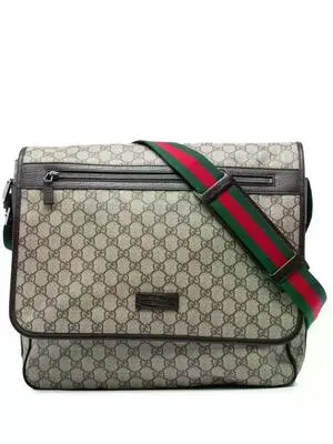 Gucci 2016-2026 Gg Supreme Web Crossbody Bag - Neutrals