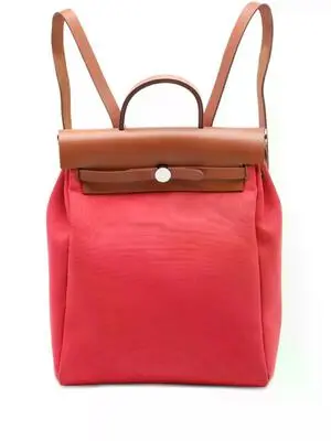 Hermès 2020 Toile Herbag A Dos Zip Retourne Backpack - Brown