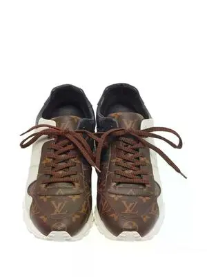 LOUIS VUITTON Run Away Monogram Canvas Sneakers - White