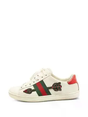 Gucci Ace Low-top Sneakers With Crystal Embellishments